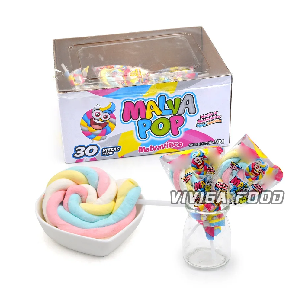 Cute Sweet Halal Mallow Marshmallow Pop for Sale - 24months Shelf Life