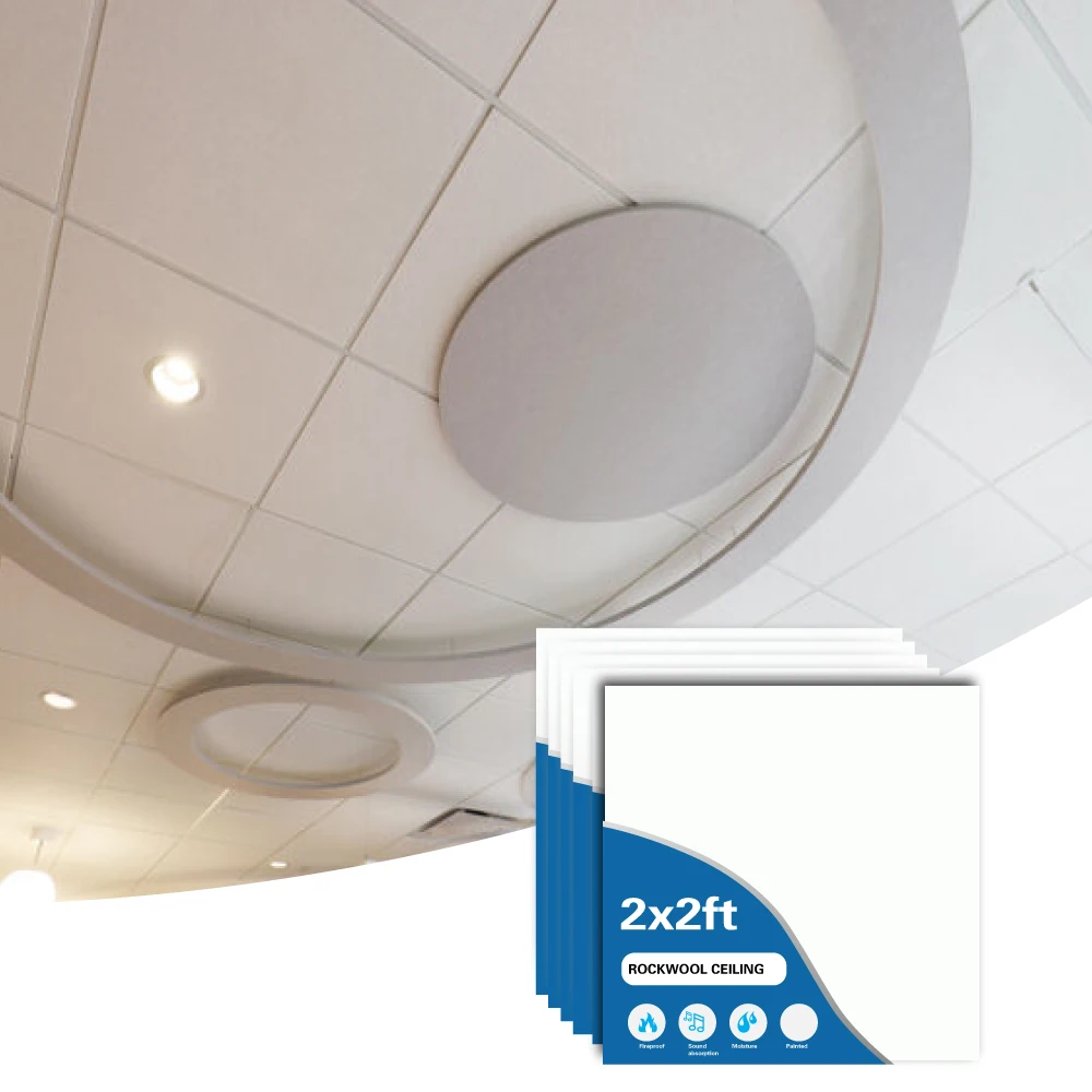 Modular and Removable Suspended Ceiling Tile 600*600mm Rock Wool ...