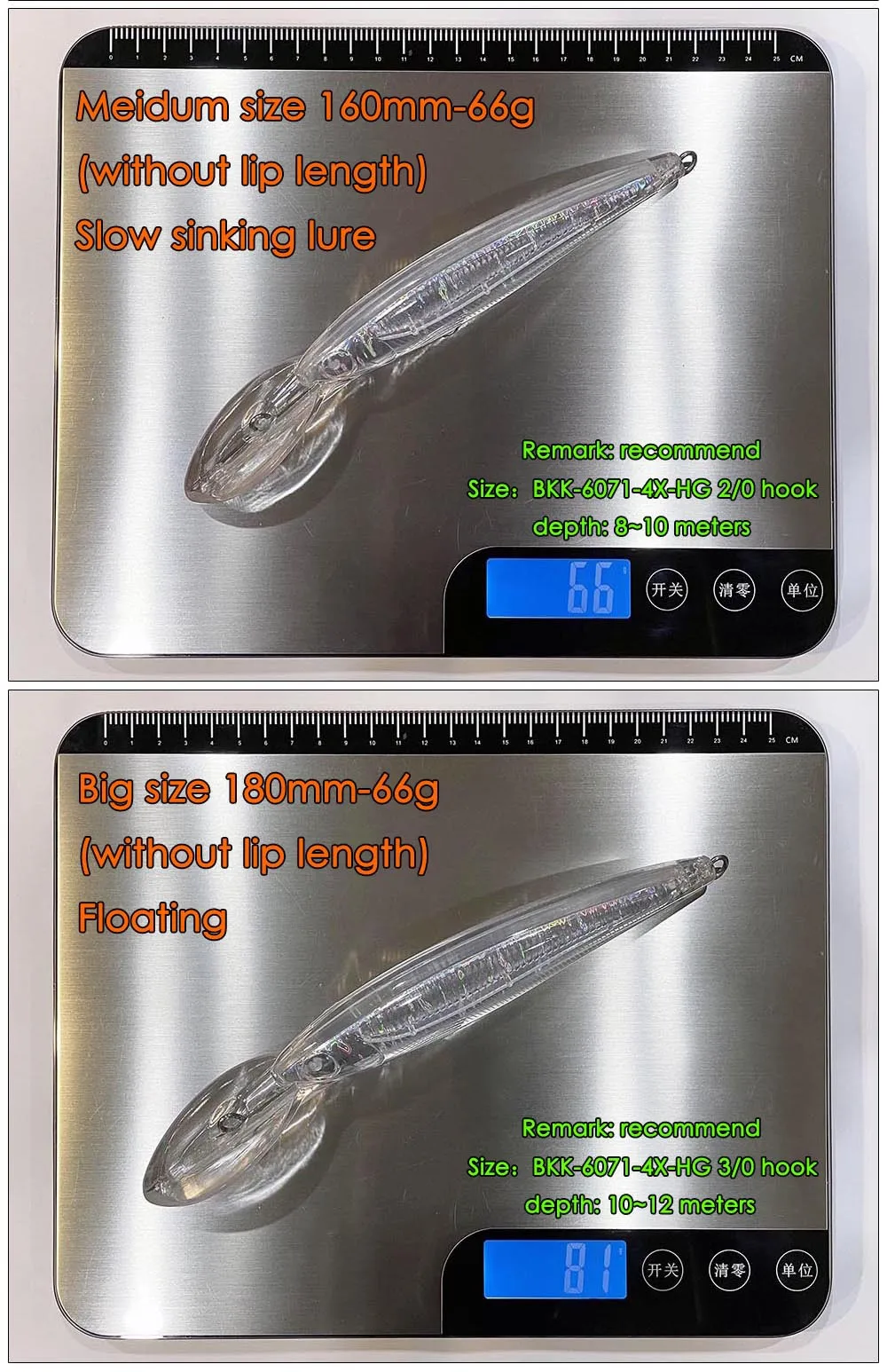 Unpainted Blank 180mm 81g 160mm 66g 140mm 47g Minnow Lure Floating ...