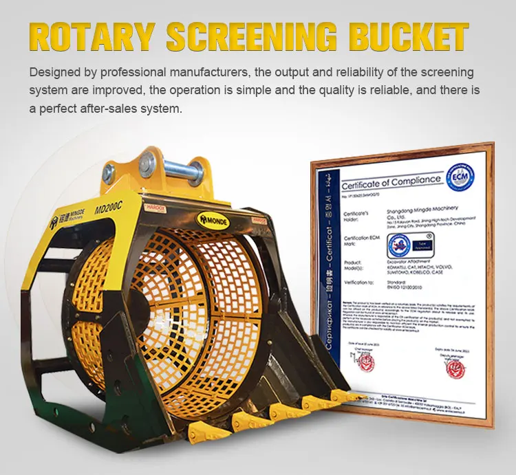 MONDE Customizable Rotary Screen Sieve Bucket Screening Hydraulic ...