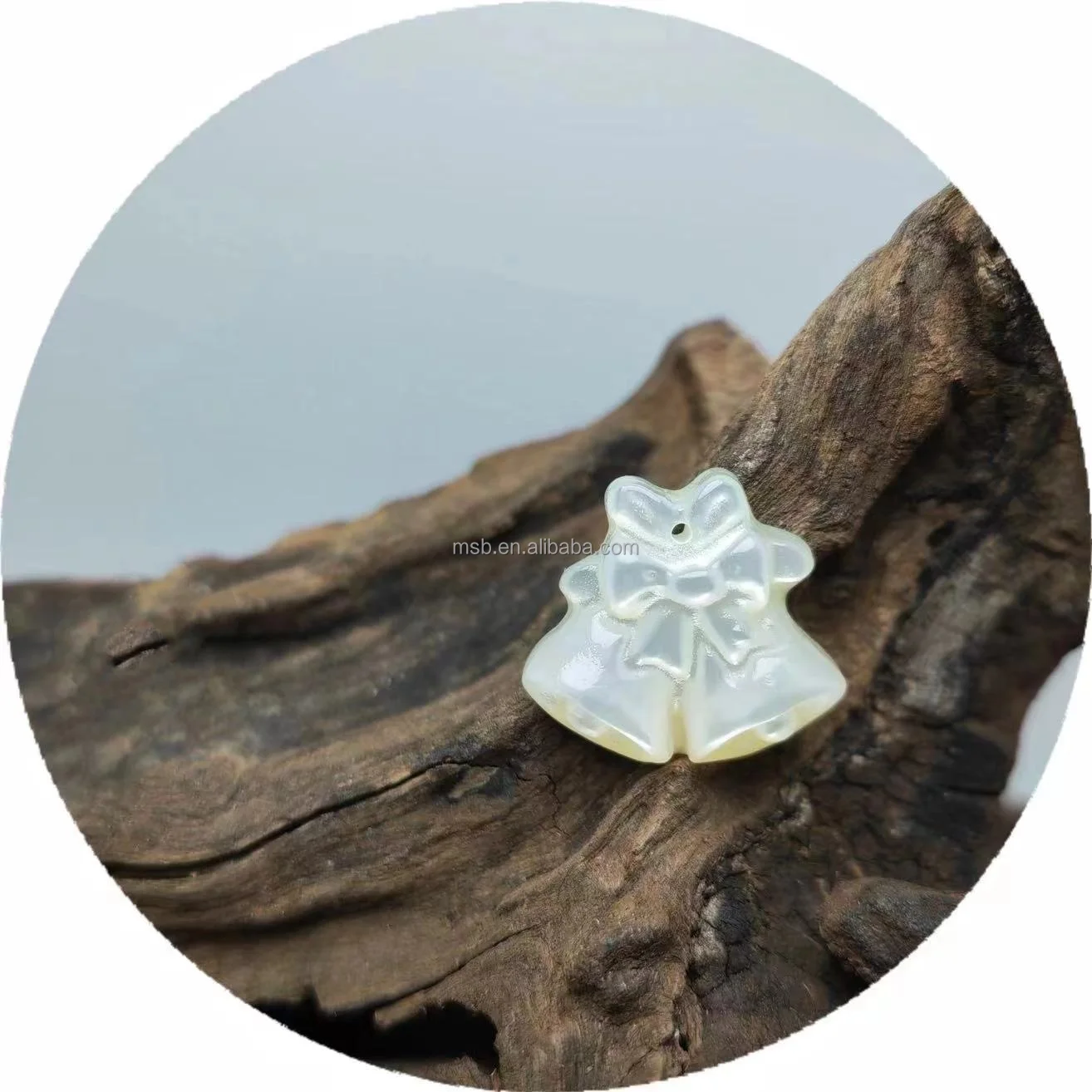 Bell Shaped Natural White Mother Of Pearl Shell Blank For Jewelry ...