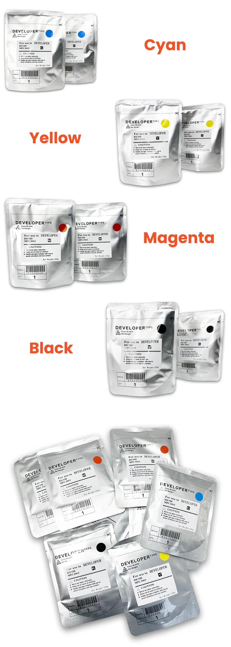 Developer Ricoh Mpc 3003 Mp C3003 Color Copier Original Developers ...