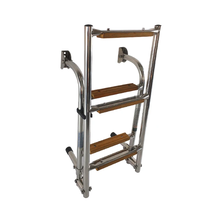 1 Pc Stainless Steel 304 2+3 Steps Folding Ladder Boarding Ladder With ...