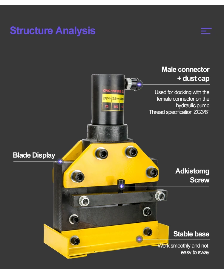 Cwc-200 Hydraulic Press Steel Busbar Cutting Machine Tools Hydraulic ...