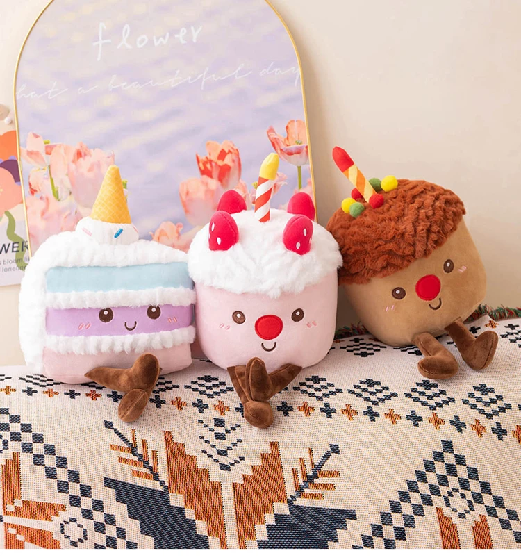 Birthday Cake With Candle Plush Cake Decoration Plush Toys Happy ...