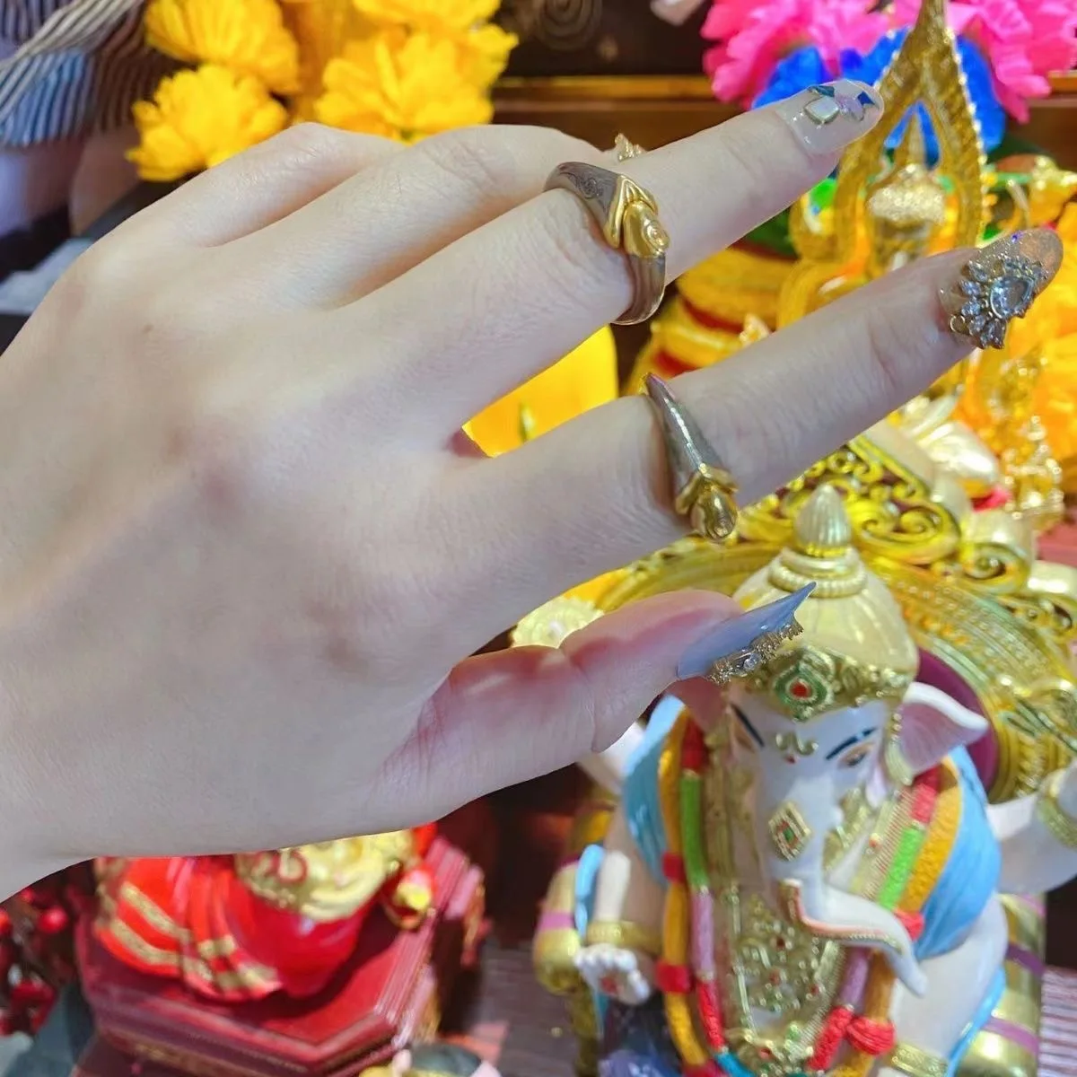 Thai Temple Ring Dyed Black Smart Holy Relics Of Titanium Steel Light ...