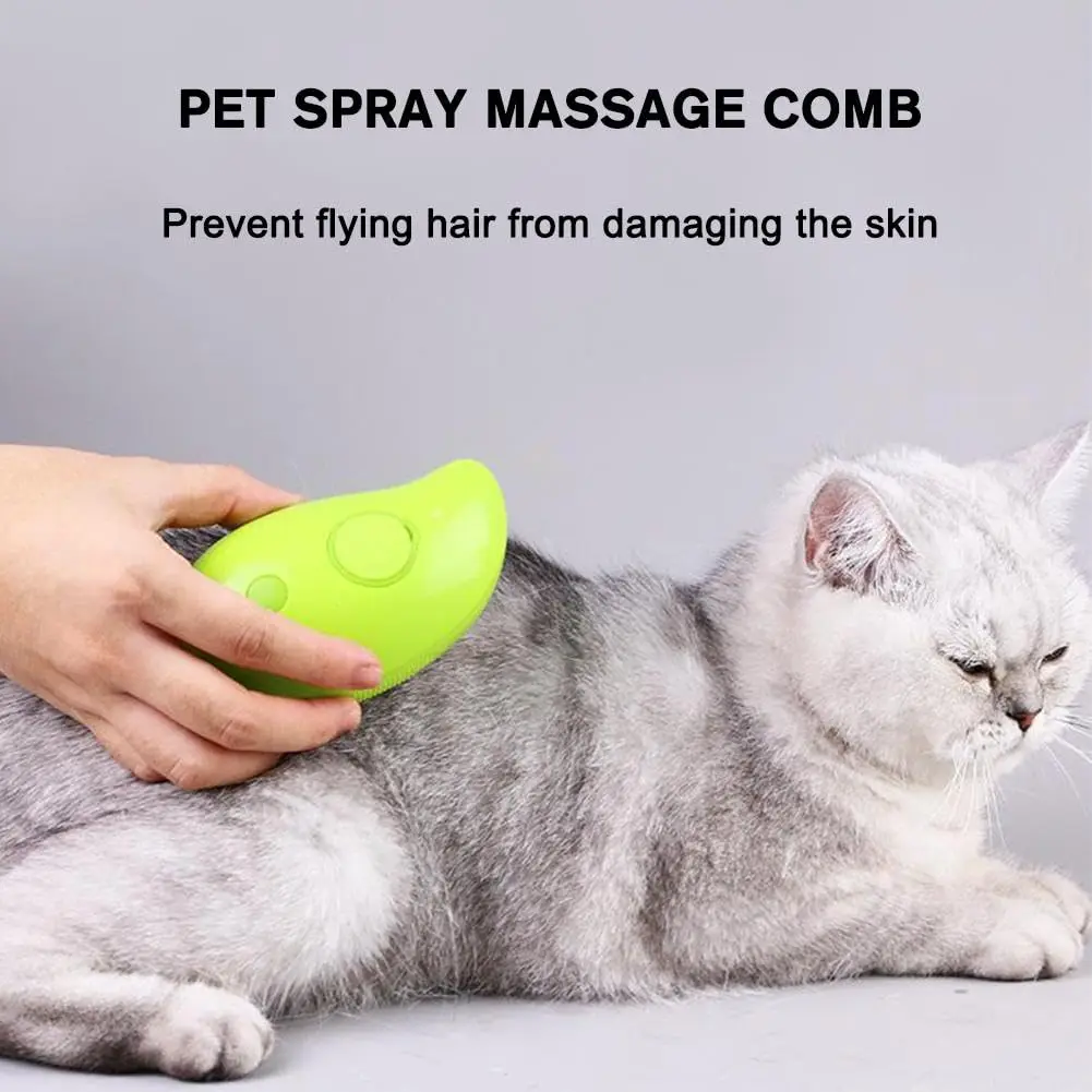 3 In1 Self Cleaning Cat Steam Brush for Massage Rechargeable Cat ...