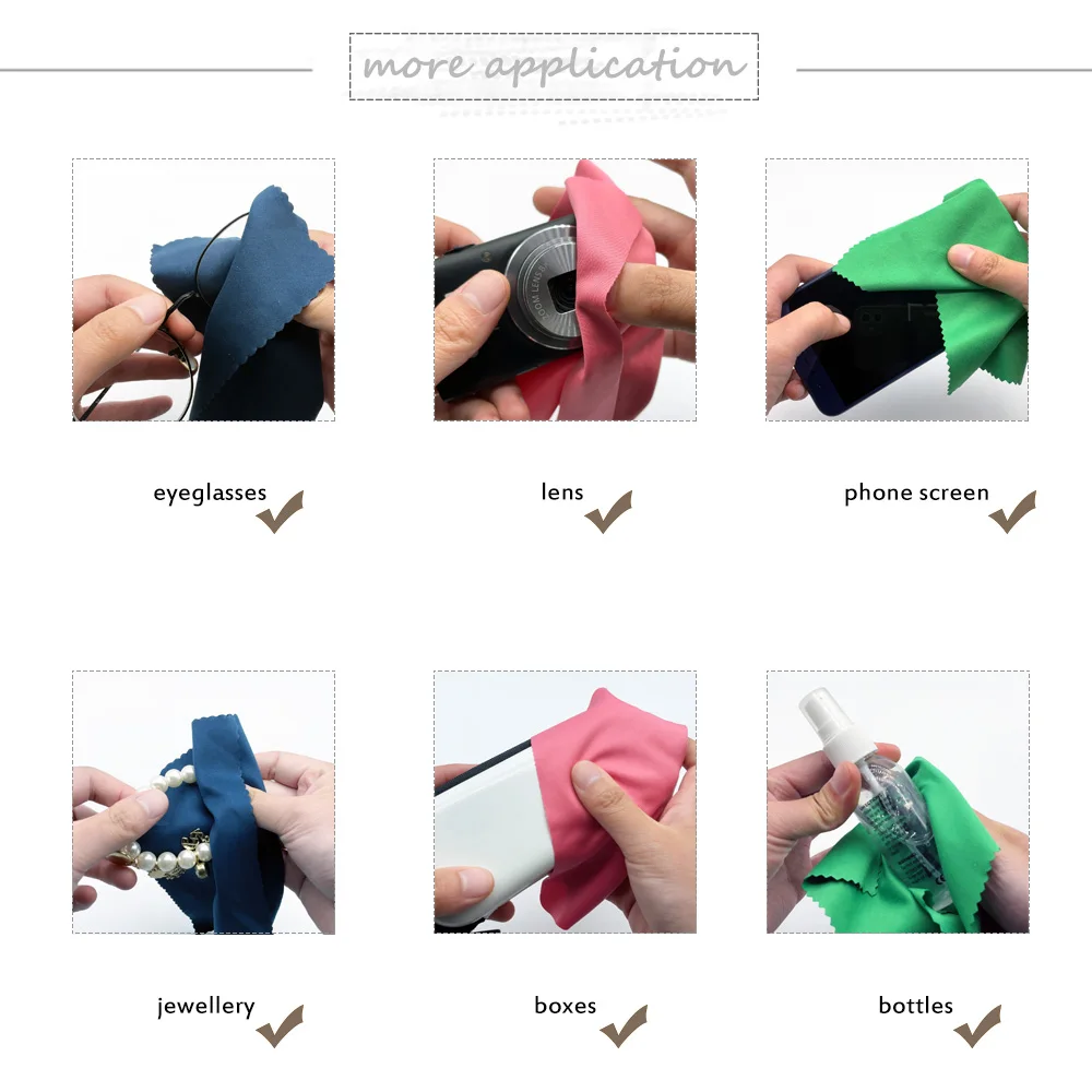 Custom Embossing Logo Round Edge Eyeglasses Eye Glasses Cleaning Cloth ...