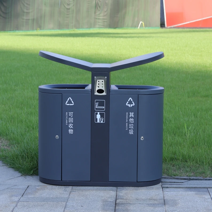 Steel Dual 2 Classified Trash Can Garbage Bins for Sale