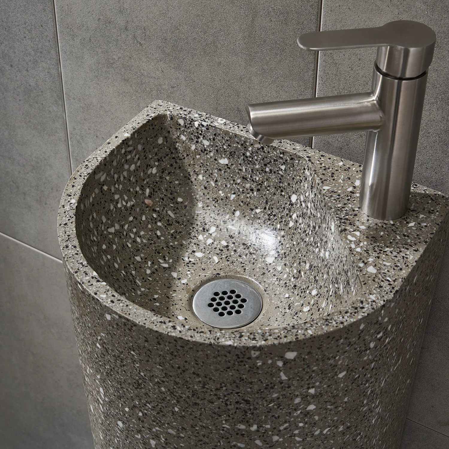 Conrazzo Rectangle Shape Concrete Wash Basin Bathroom Freestanding Sink ...