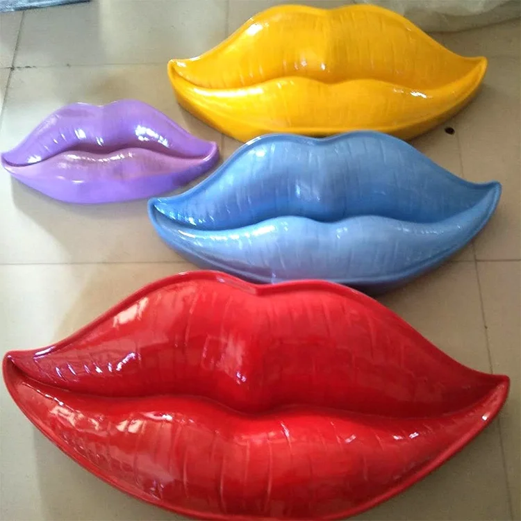 Customized Large Red color Lips Sculpture for Wall decoration Popular ...
