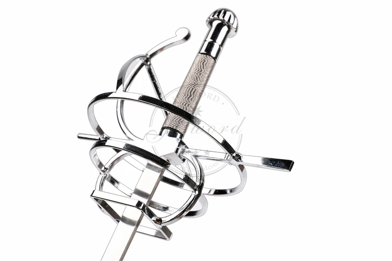 Spanish Renaissance Rapier Fencing Sword with Wire Wrapped Swept Hilt Guard