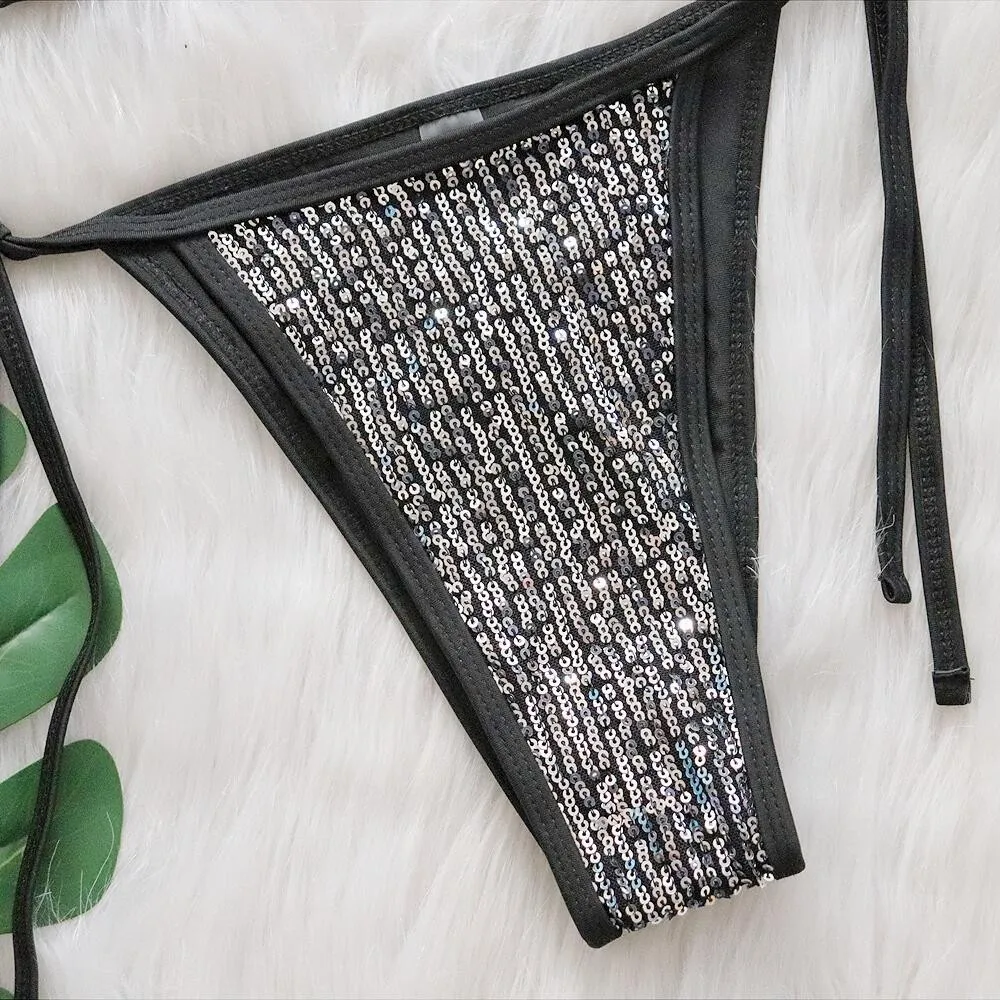 Sexy Split Sequins Girls Swimsuits Factory Price Hollow Backless Micro ...