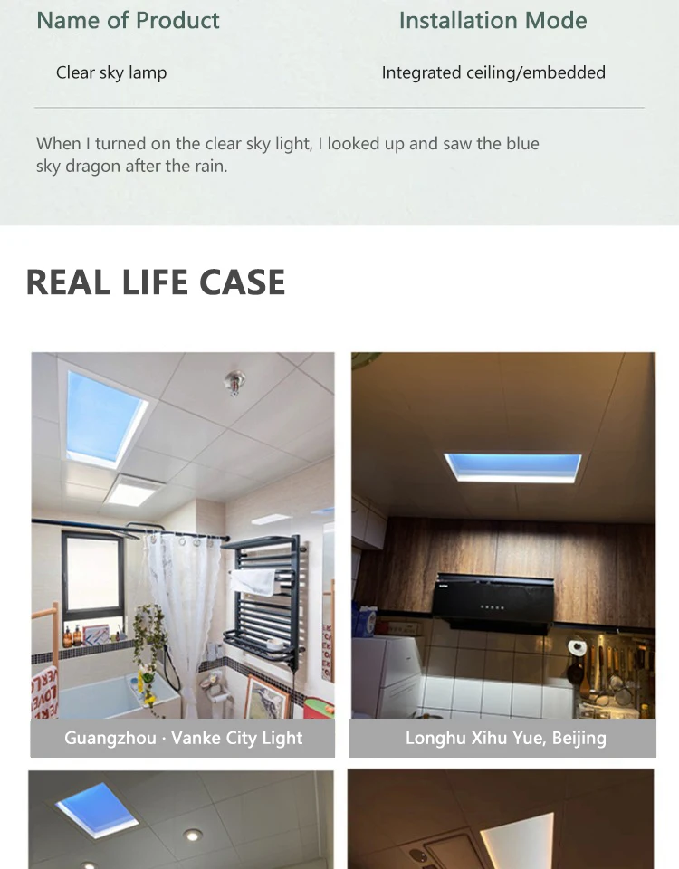 Chinese Factory 120 Artificial Sunlight Lamp 300*600 Panel Light Blue ...