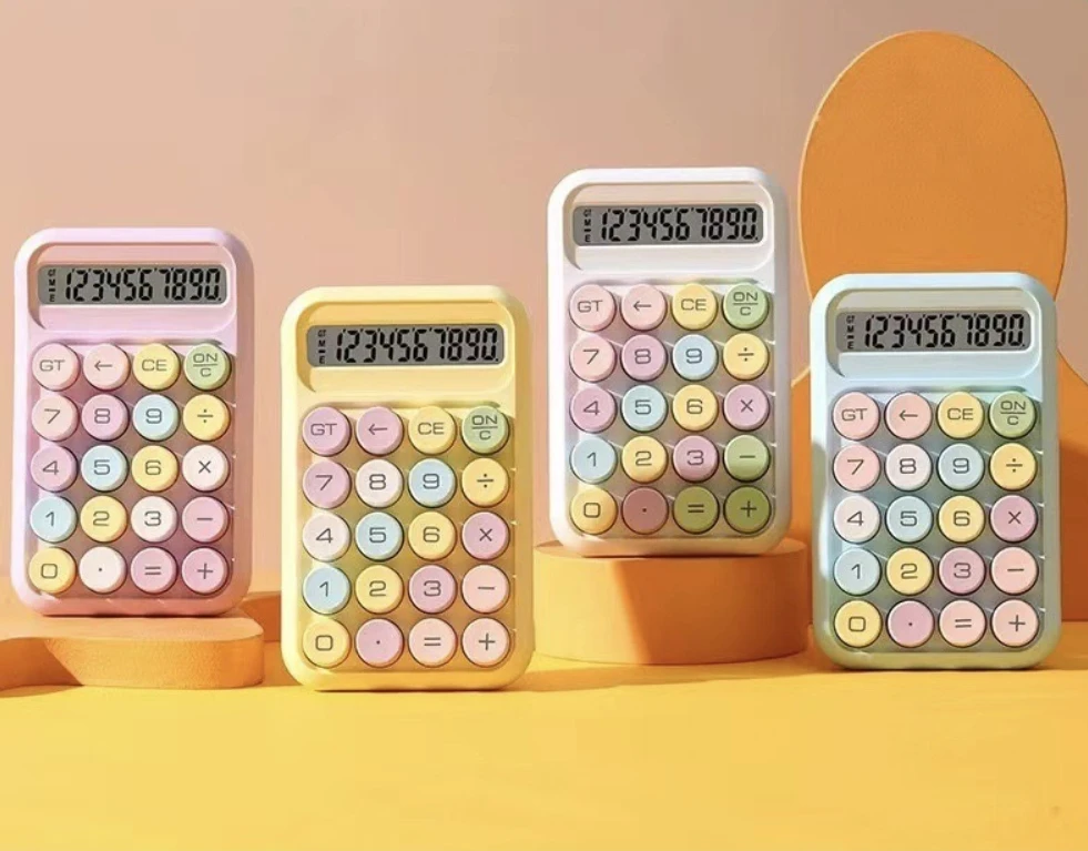 Portable 10-Digit Mechanical Keyboard Calculator Students Exam ...