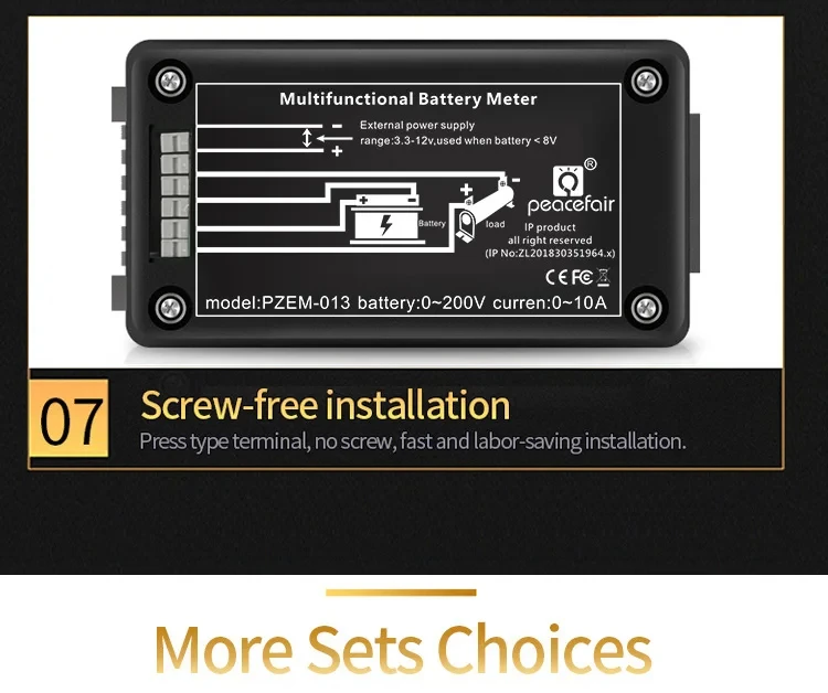 PZEM-015 0-200V 0-300A Digital Ammeter Voltmeter Wattmeter Energy Meter ...