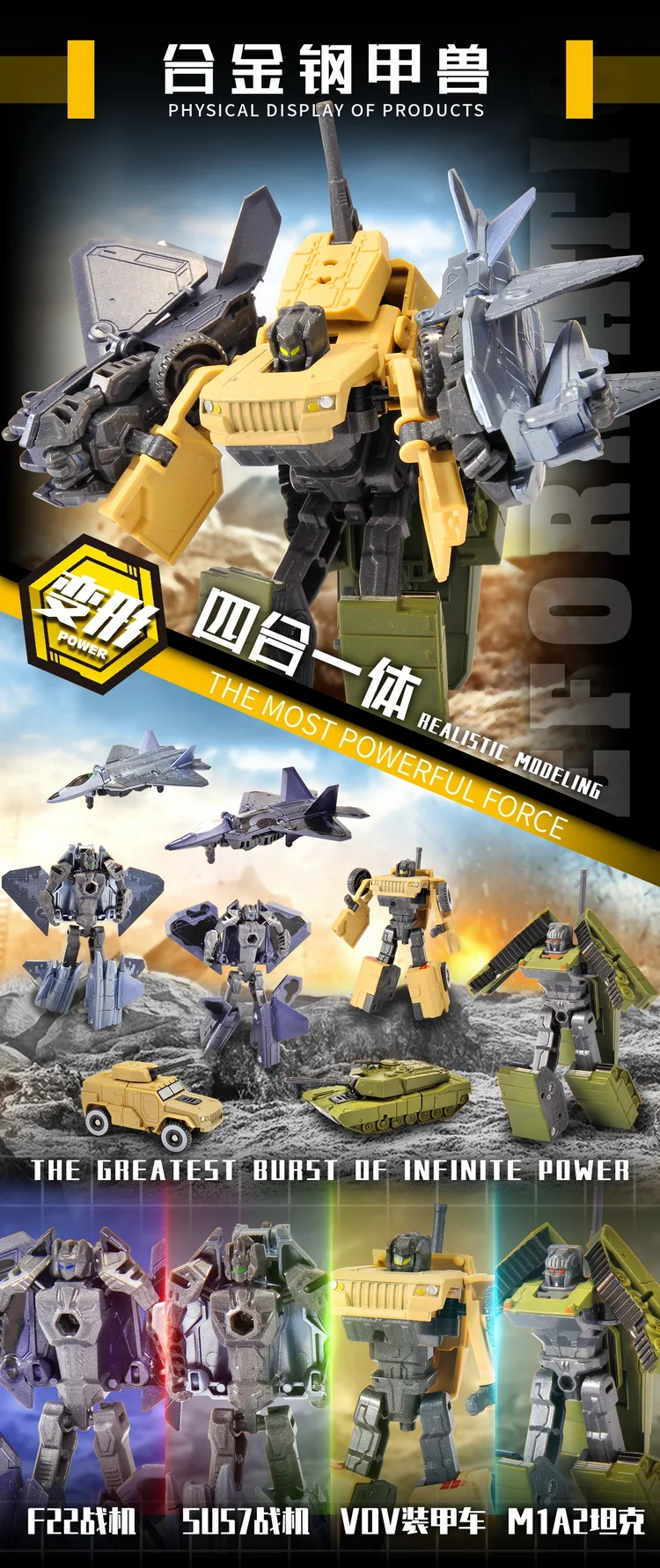 QS Factory Price Transformation Juguetes Robot Model 4 in 1 Military ...