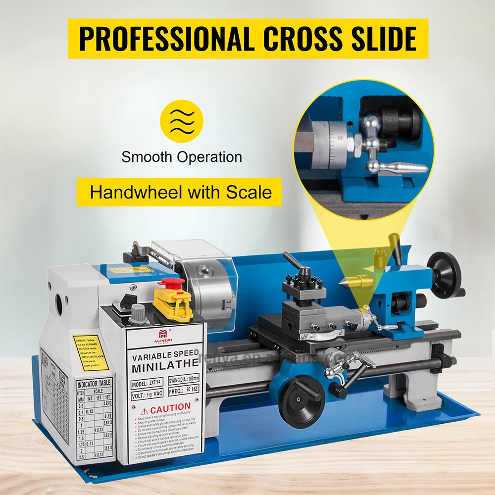 350MM Mini Metal Lathe CJ18 - 550W Digital Screen, Variable Speed ...