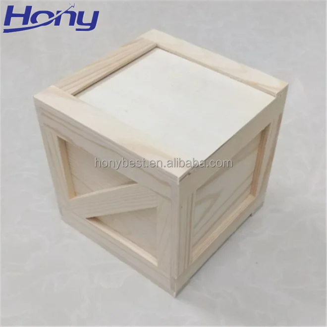 Industrial Style Wooden Packaging Box - Mini Shipping Crate