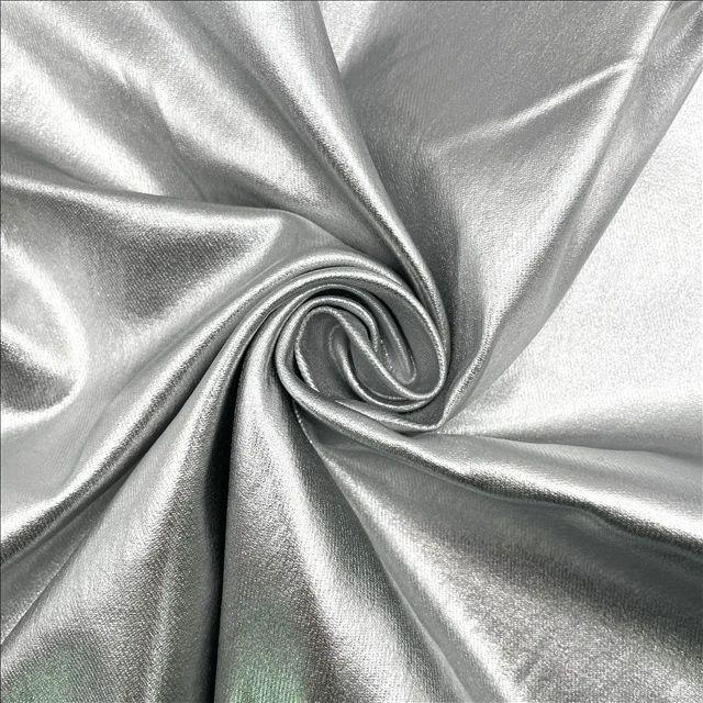 Pu Coating Waterproof Fabric Silver Metallic Pu Leather Fabric For ...