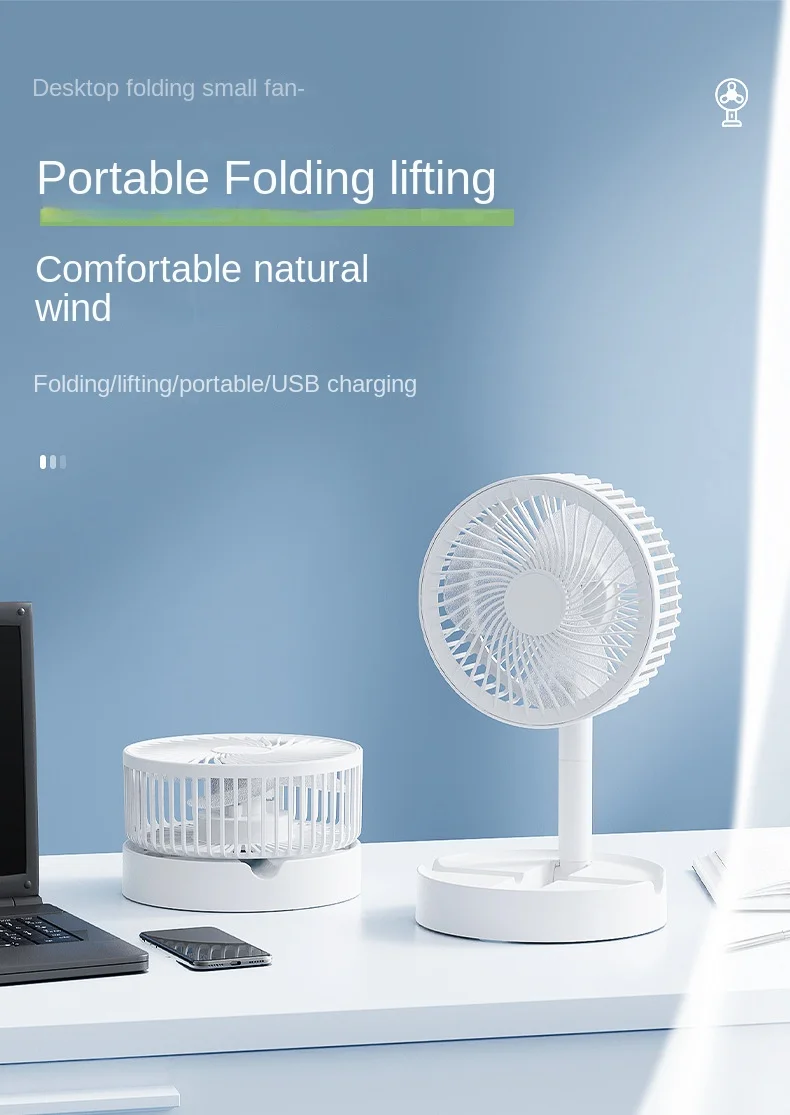 Cross-border Collapsible Shaking Head Rechargeable Fan Portable Outdoor ...