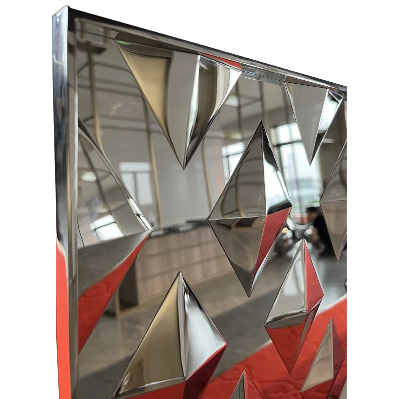 Modern Design 3d Stainless Steel Wall Panel Mirror Finish Metal ...