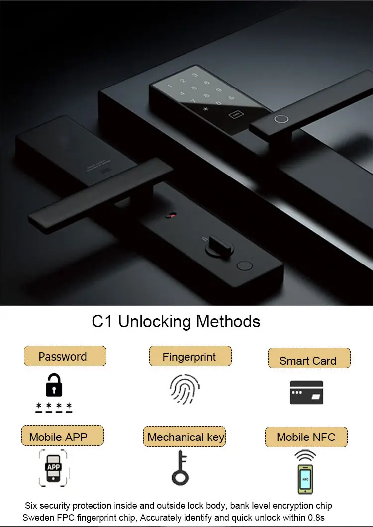 Smart Door Lock By Techface Fingerprint And Code Access Auto-lock ...