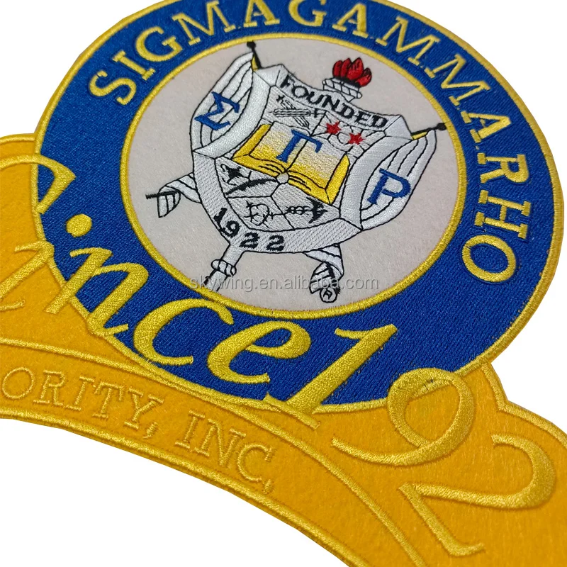 Custom Embroidered Blue and Golden Yellow Sigma Gamma Rho SGRHO ...