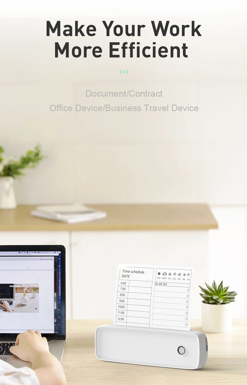 Mini Mobile Office Printer Document Blue Tooth & Usb No Ink No Printing ...