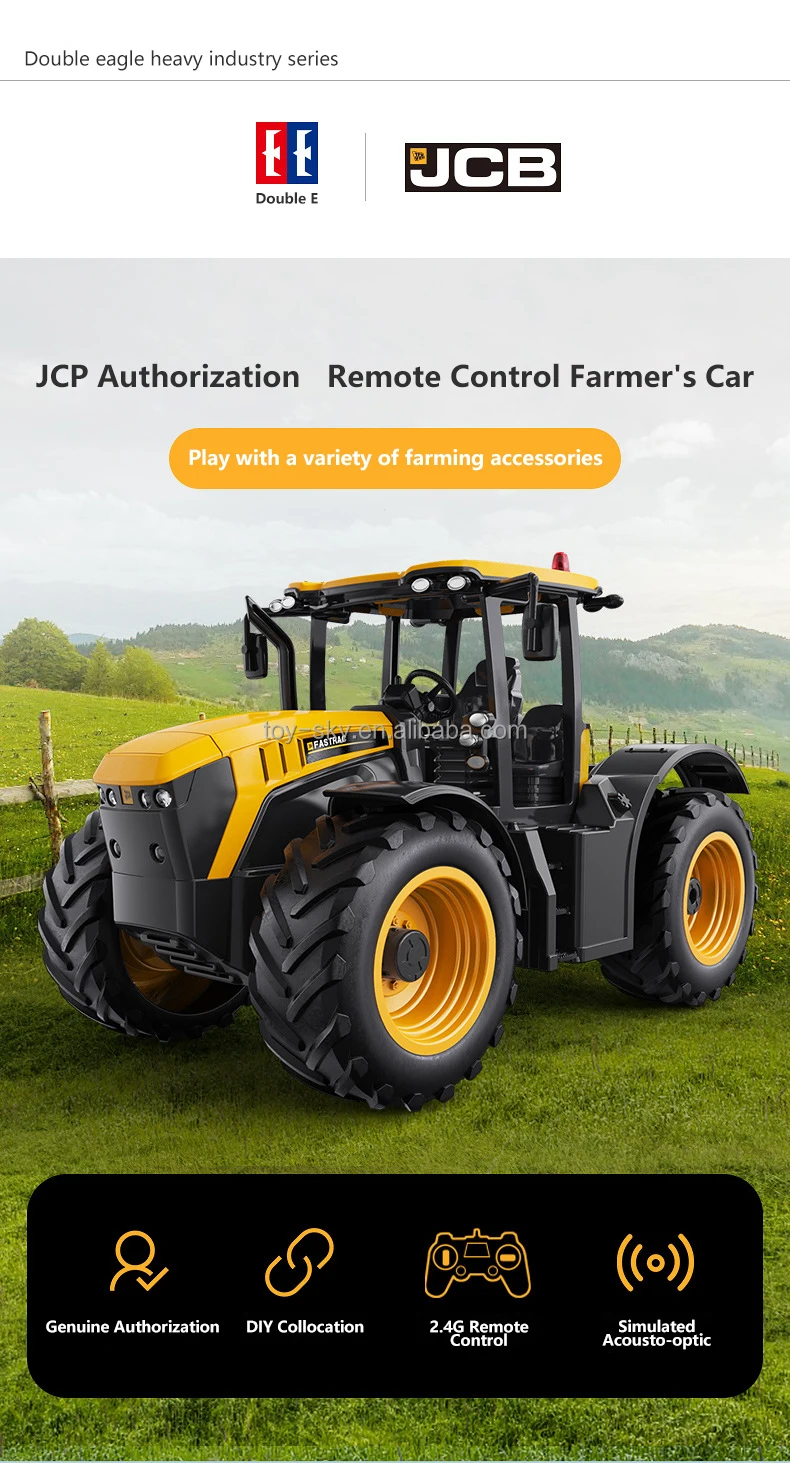 Double E Remote Control Jcb 2.4g 1:16 Rc Farm Tractor Simulation Car ...