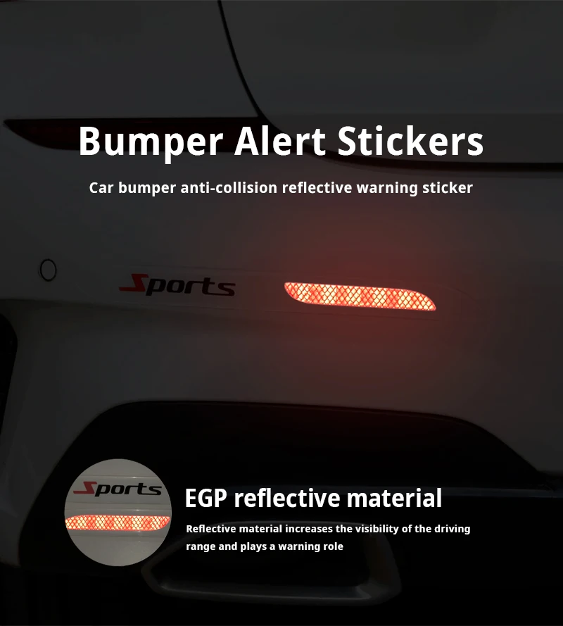 2pcs With Transparent and logo Reflective Stickers Car Bumper Guard ...