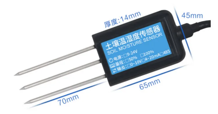 RS485 Soil Moisture Sensor - 4-20mA Temperature, Humidity, EC, pH, and ...