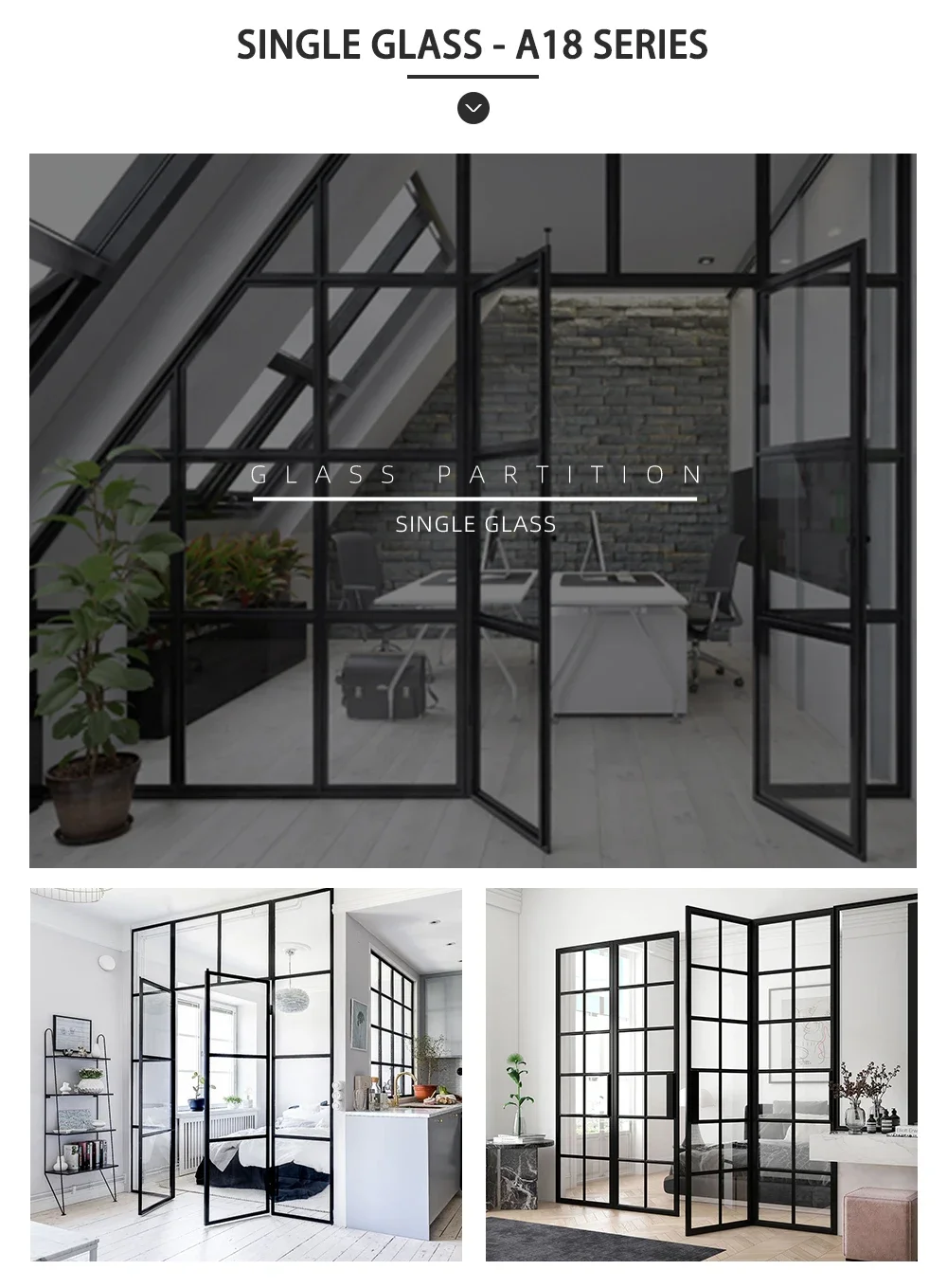 Full View Office Wall Interior Partitions Room Partitions Double Layer Glass Without Aluminum ...