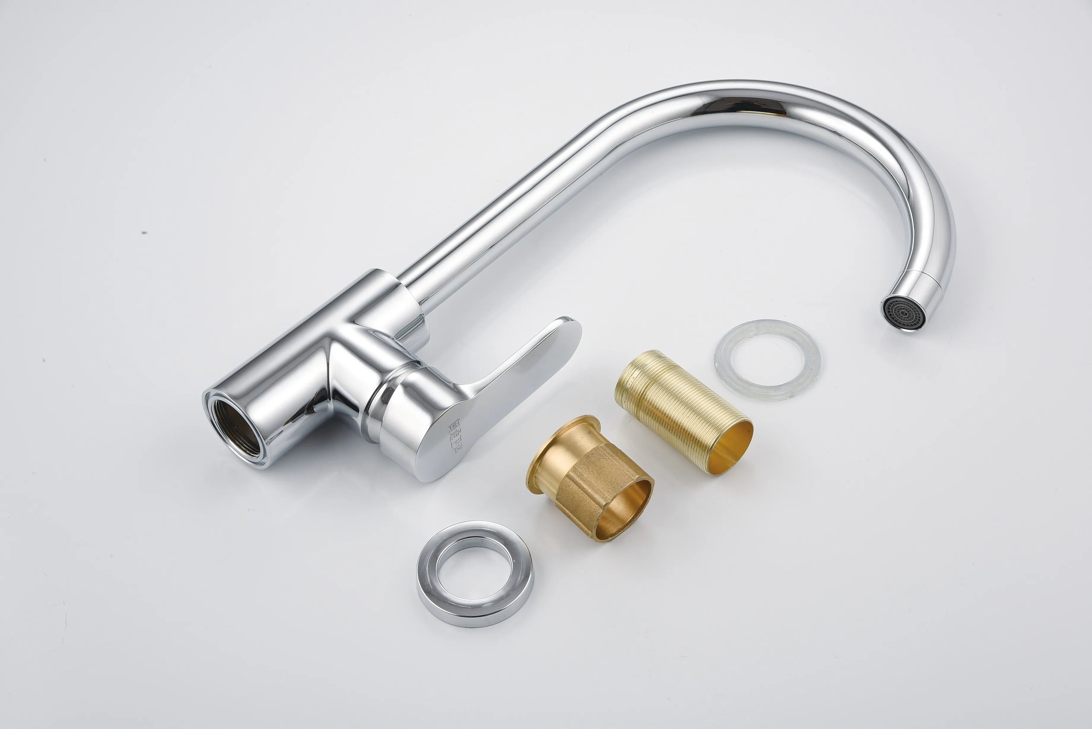 Modern Minimalist Single Handle Brass Finished Kitchen Faucet Taps For ...