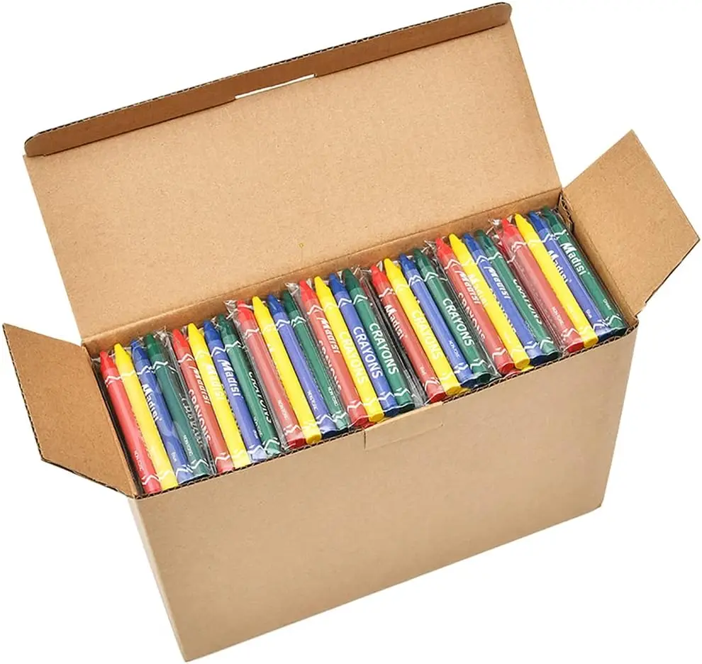 4-color Jumbo Bulk Crayons - Perfect for Kids' Art Projects