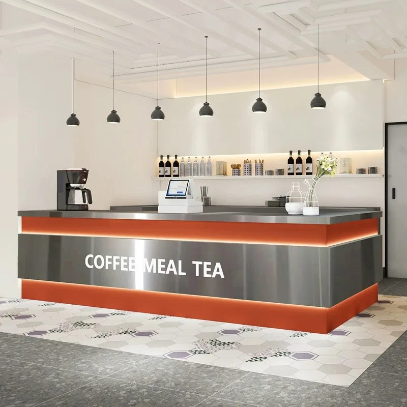 Customizable Stainless Steel Corner Bar Counter for Store Use