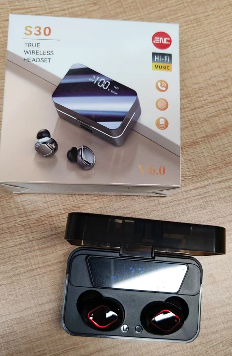 YISSIY S30 TWS Earbuds - LED Light, Noise Canceling, Bluetooth V5.4