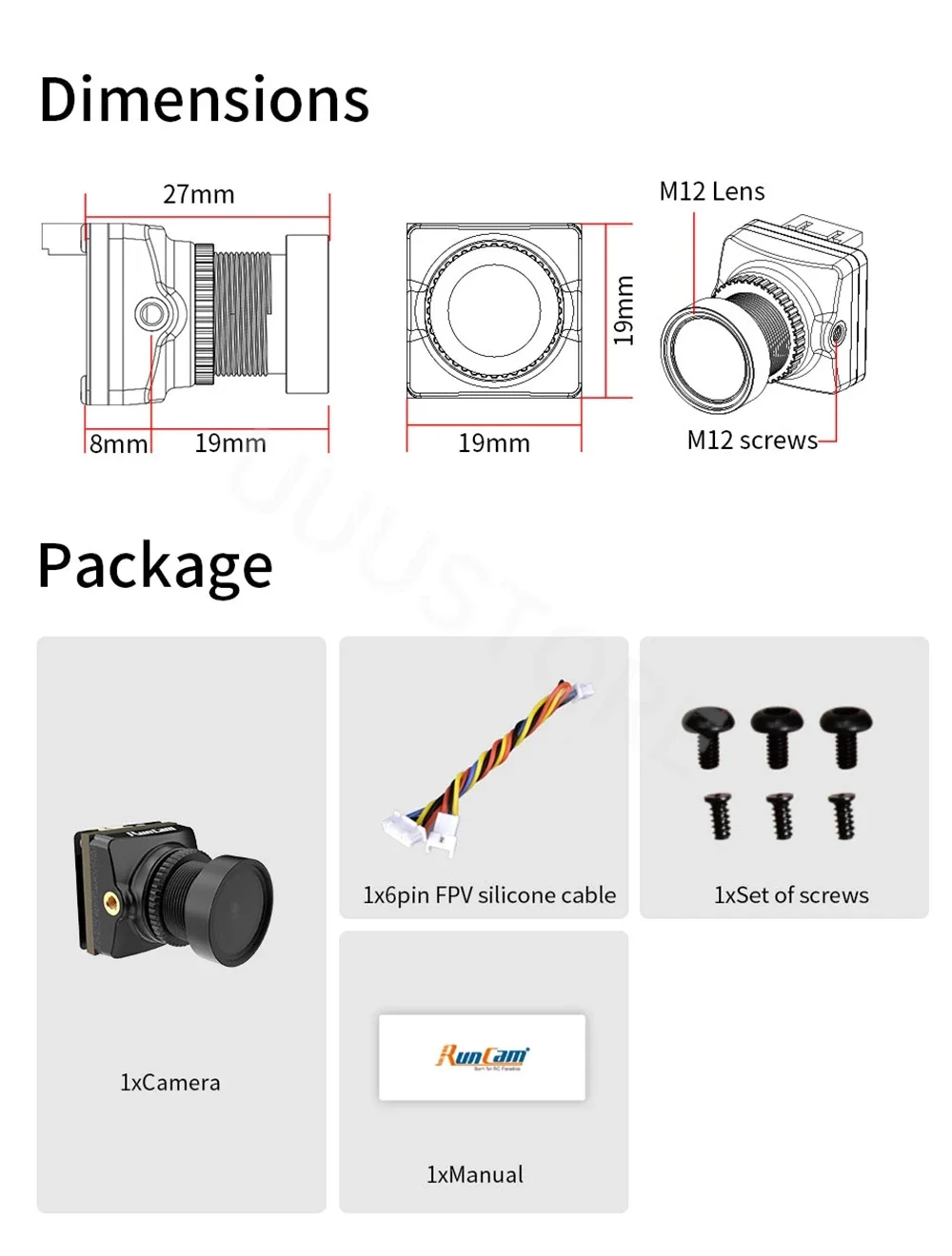 Runcam Phoenix2 Pro Camera 1500tvl 128 Fov Starlight Enhanced Image ...