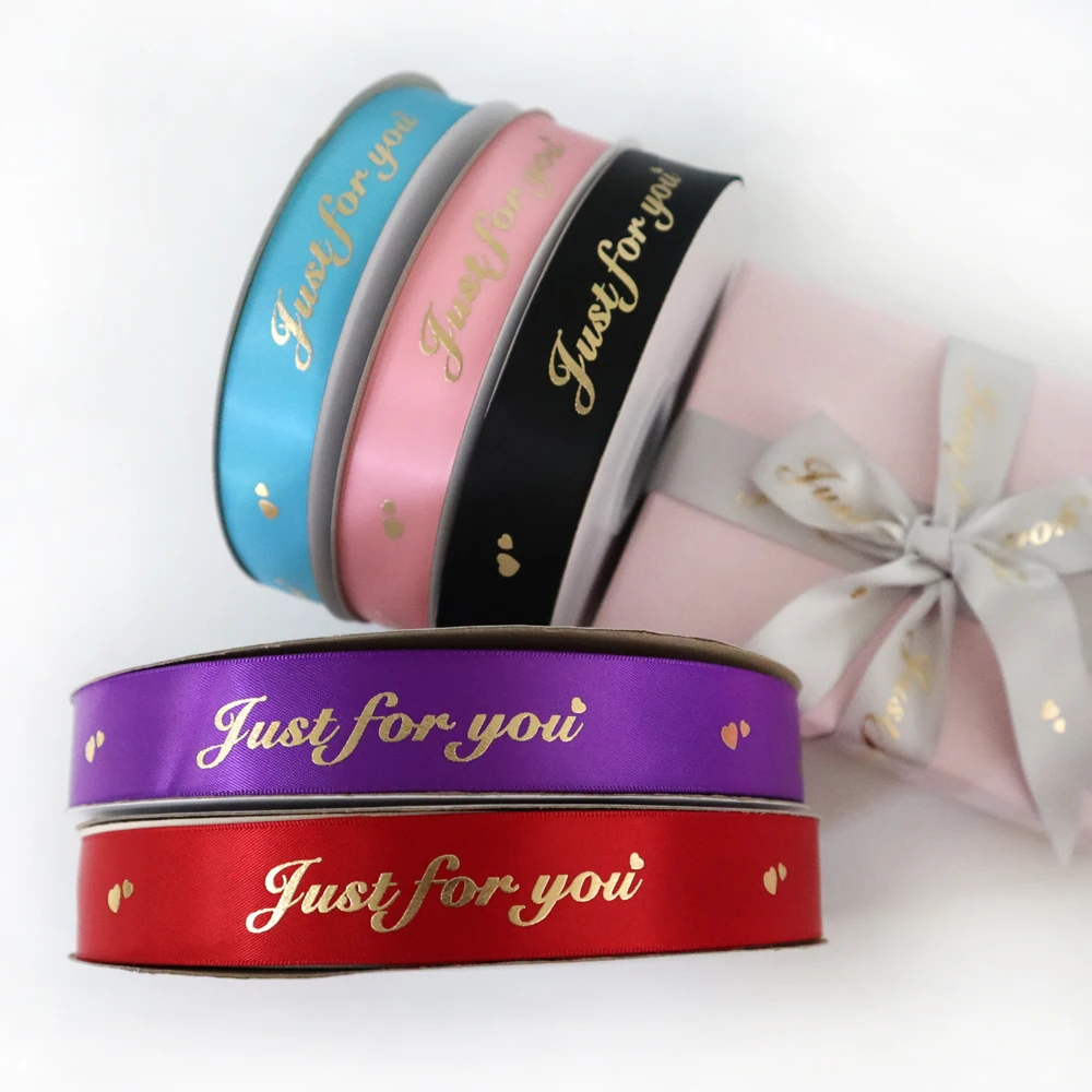 Customizable 3D Logo Gold Silver Foil Printed Ribbons