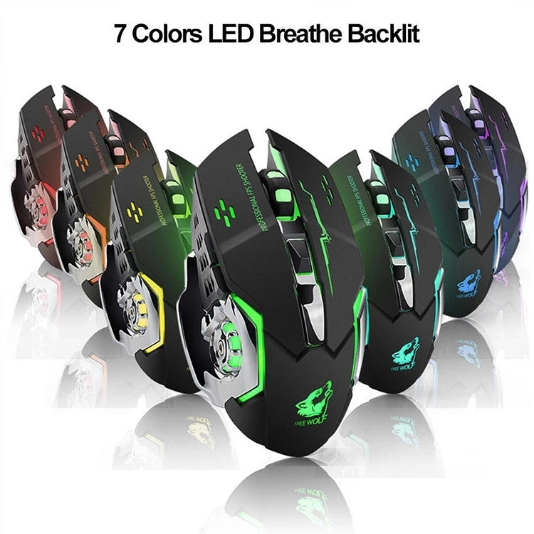 Free Wolf X8 Wireless Gaming Mouse | Rechargeable, Mute, 6-Button ...