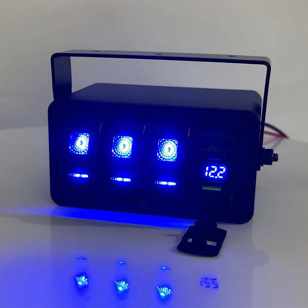 4 Gang Rocker Switch Box 12v Spst On Off Switch Pd Type C And Qc3.0 Usb ...