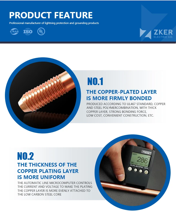 Copper or Galvanized Ground Rod - Earth Rod Set for Safety