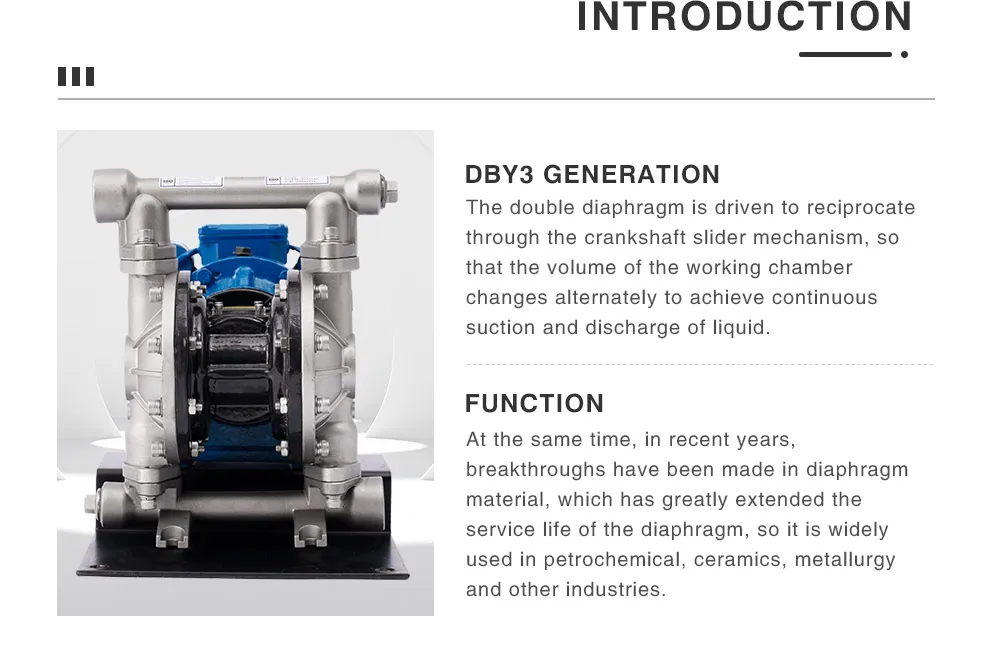 DBY3-25P 1'' Stainless Steel Electric Diaphragm Pump_DBY_Electric Operated Diaphragm Pumps_GODO ...