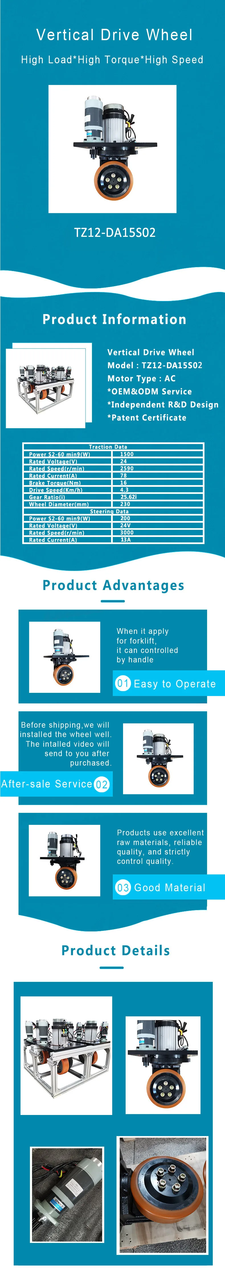 TZBOT Industrial Vertical Propulsion Unit 2590 RPM 1500W Motorized ...