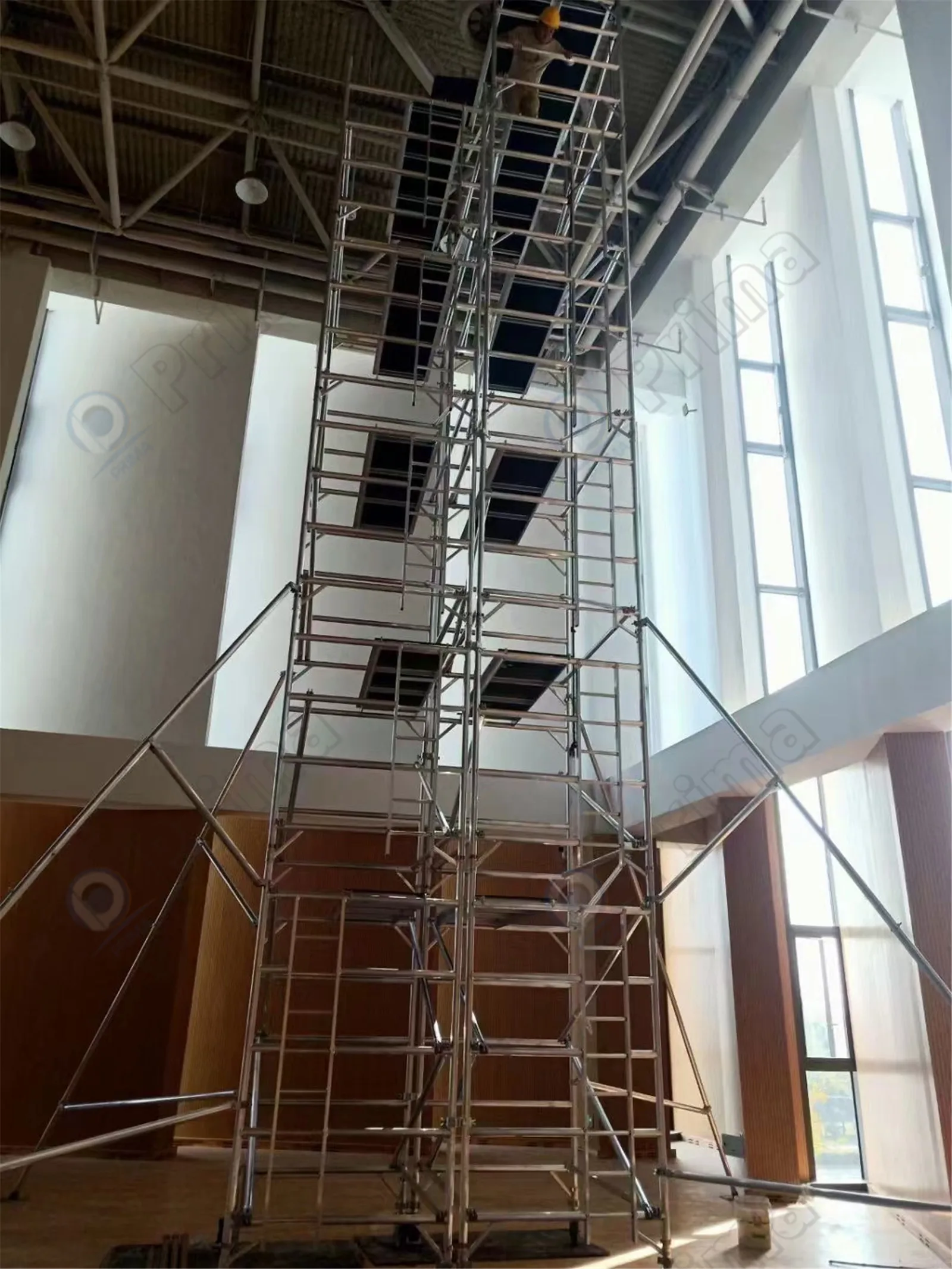 Aluminum Mobile Beam Scaffolding Ladder with 160x40x194.5 Open Size ...