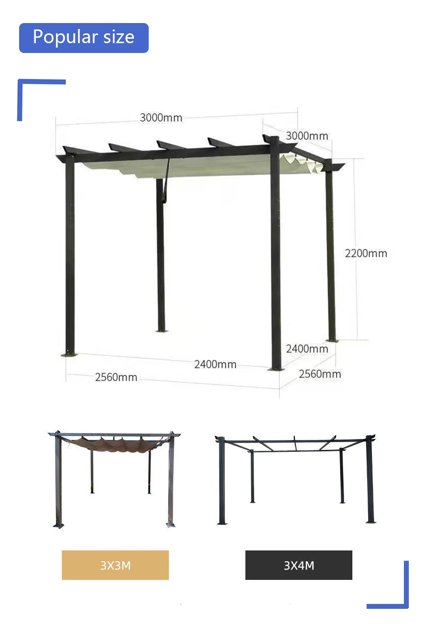 Aluminum Profile Garden Building Folding Pergola Storage Shed Pvc Roof ...