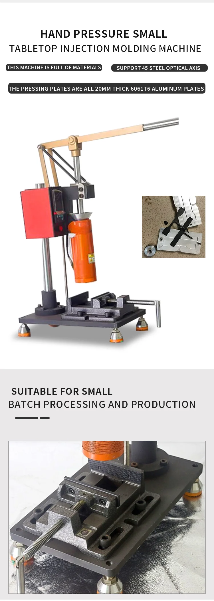 Desktop Small Semi Automatic USB Making Plastic Injection Molding Machine