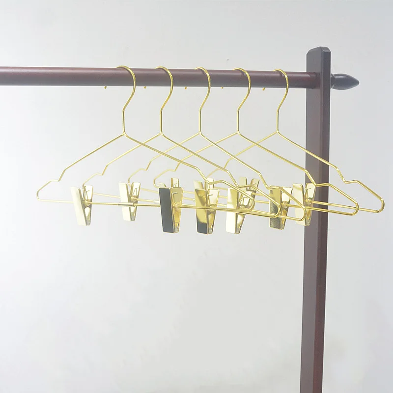 Customized Stand Clothes Hanger Rack Save A Space Silvery Golden Rose ...