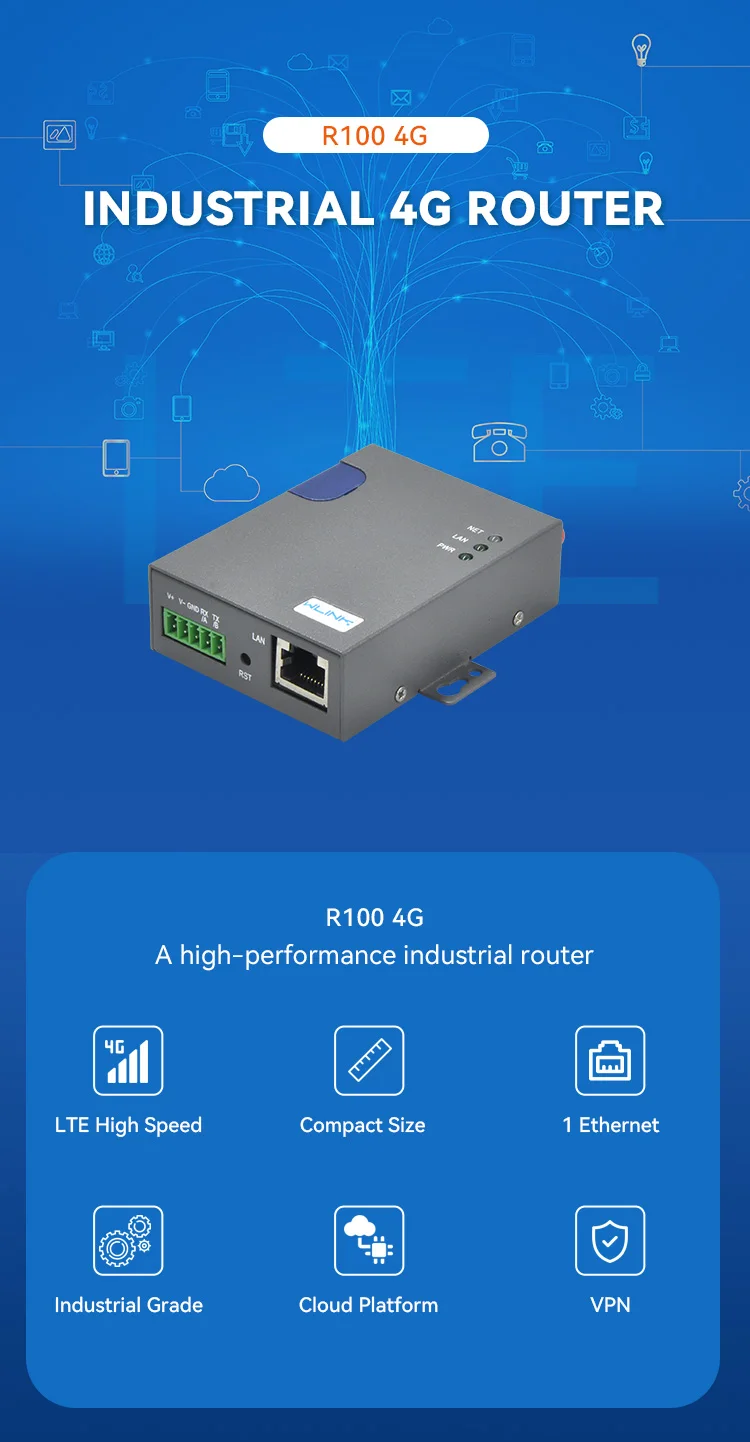 WLKIN R100 4G M2M Router - Industrial 4G Router with Modem