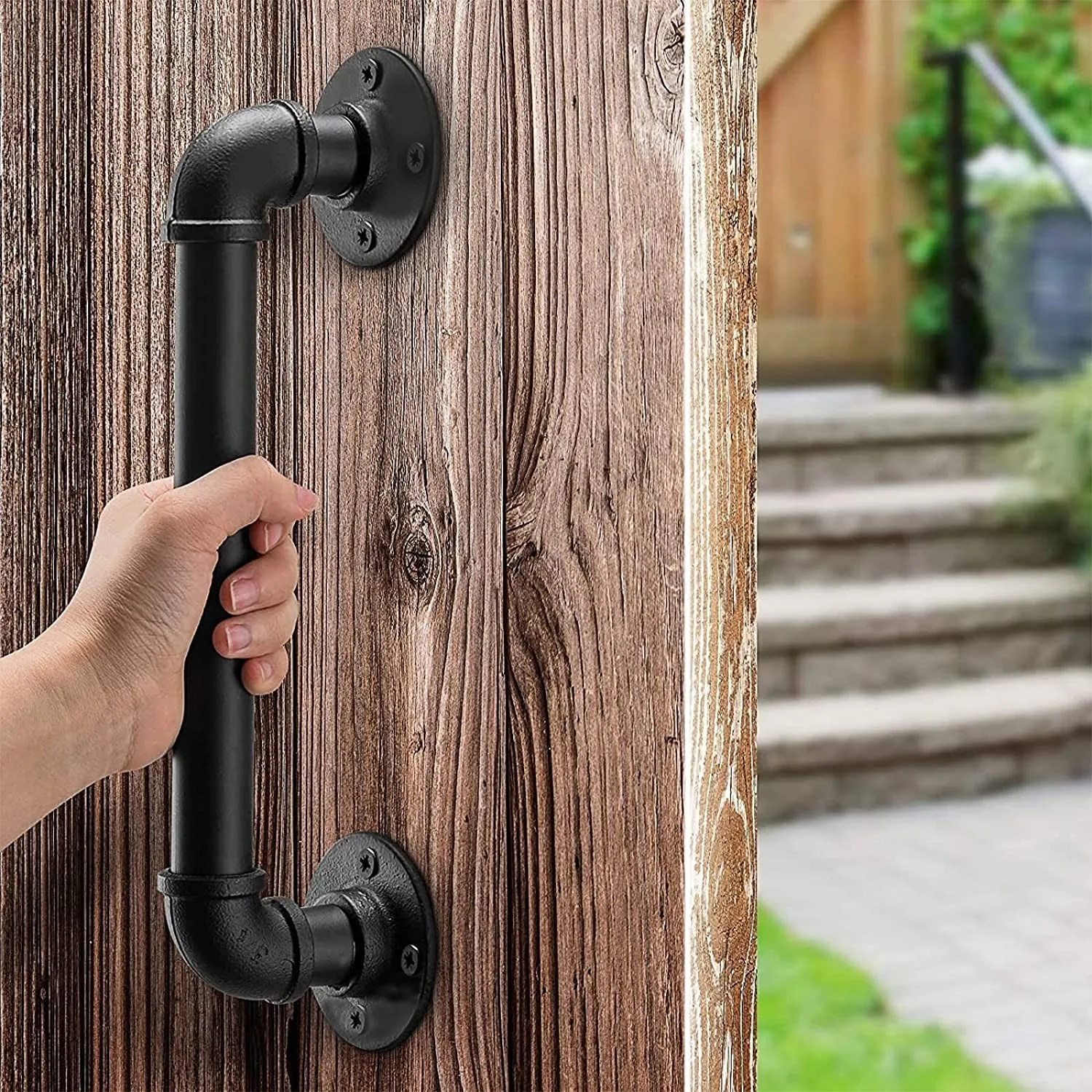 Antique Industrial Style Wrought Iron Pipe Handle Creative Pull Ring ...